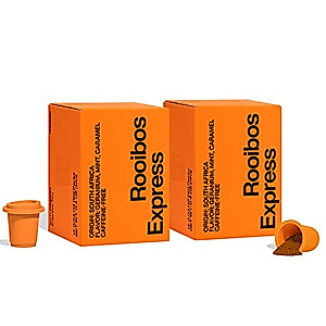 SATURNBIRD Express Rooibos Tea, Premium Instant Tea Powder, Cold Brew Tea, Freeze-drying Tech, Ice/Hot Water/Milk, Caffeine Free, No Additives, 12 Single Serve(2 Packs, 24 count total)