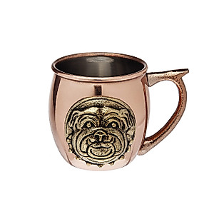 Moscow Mule Copper Mugs for Cocktails and Ice Cold Beverages - Bulldog - 20 oz
