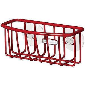 Rubbermaid Sink Set with Dish Drying Rack, Drainboard, Sponge Caddy, and Brush, Red, 4-Pieces