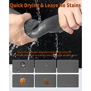 Hotmir Dish Drying Mat for Kitchen-Counter:Super Absorbent Coffee Mat Hide Stain Dish Mat Drying Kitchen Mat | Non Slip Rubber Backed Dish Drying Matt Kitchen Counter for Dish Rack Mat & Coffee Bar