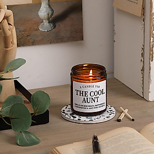 Cool Aunt Candle Gifts from Niece Nephew, Birthday Candle Gift for Aunt, Cool Aunt Scented Candle, Natural Soy Wax, 7oz Cool Aunt Birthday Gifts from Niece Nephew Funny Idea Gift for Aunts