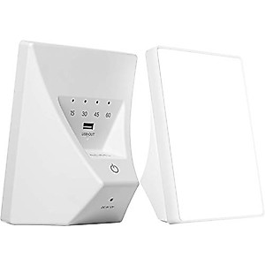 elm Light: Light Therapy Lamp - 10,000 Lux LED, UV-Free - Adjustable Brightness, Custom Angle & Auto Countdown Timer - USB Port for Phone Charging - Replicate Natural Sunlight for Seasonal Blues