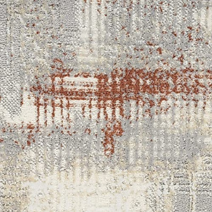 Calvin Klein Rush Ivory/Muti 8' x 10' Area-Rug, Modern, Abstract, Easy-Cleaning, Non Shedding, Bed Room, Living Room, Dining Room, Kitchen (8' x 10')