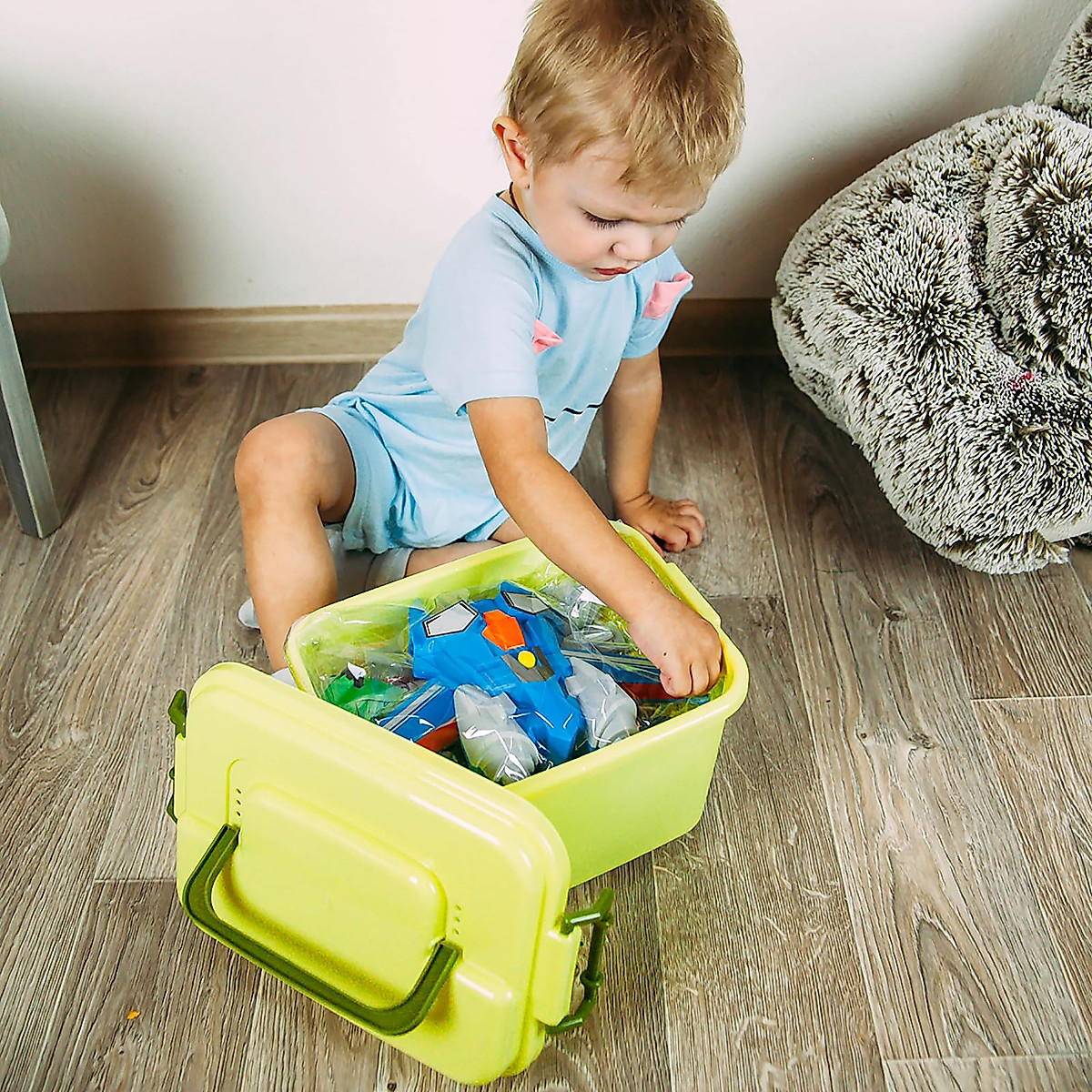 SOMMER 5-in-1 Magnetic Vehicles Toy Playset, Mix and Match STEM Stacking Assembling Car Kit with Storage Box, Transform into Robot, Birthday Gift for Toddler Kids 3 4 5 6 7 Year Old Boys Girls