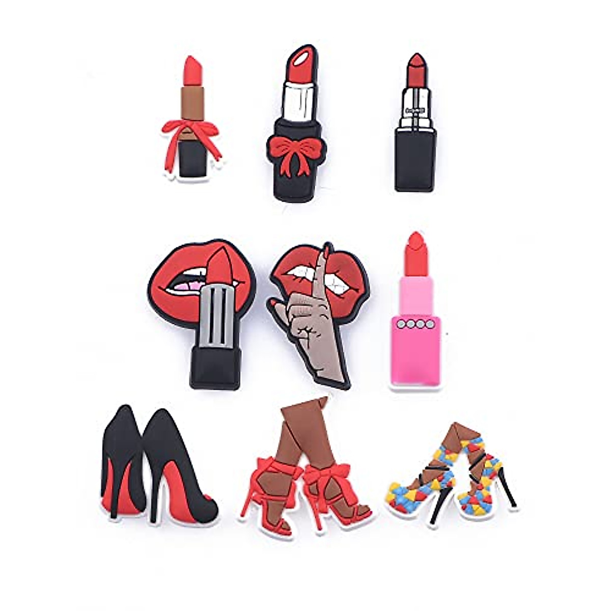 UNN 50 Pcs Pink Cartoon Shoe Charms Makeup Girl Decorations Bling Butterfly Bracelet Accessories Rhinestone Metal Chain Charm 50pcs-5