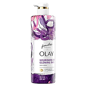 Olay Fearless Artist Series Nourishing Moisture Body Wash with Cocoa Butter and Notes of Manuka Honey 20 oz (Pack of 4)