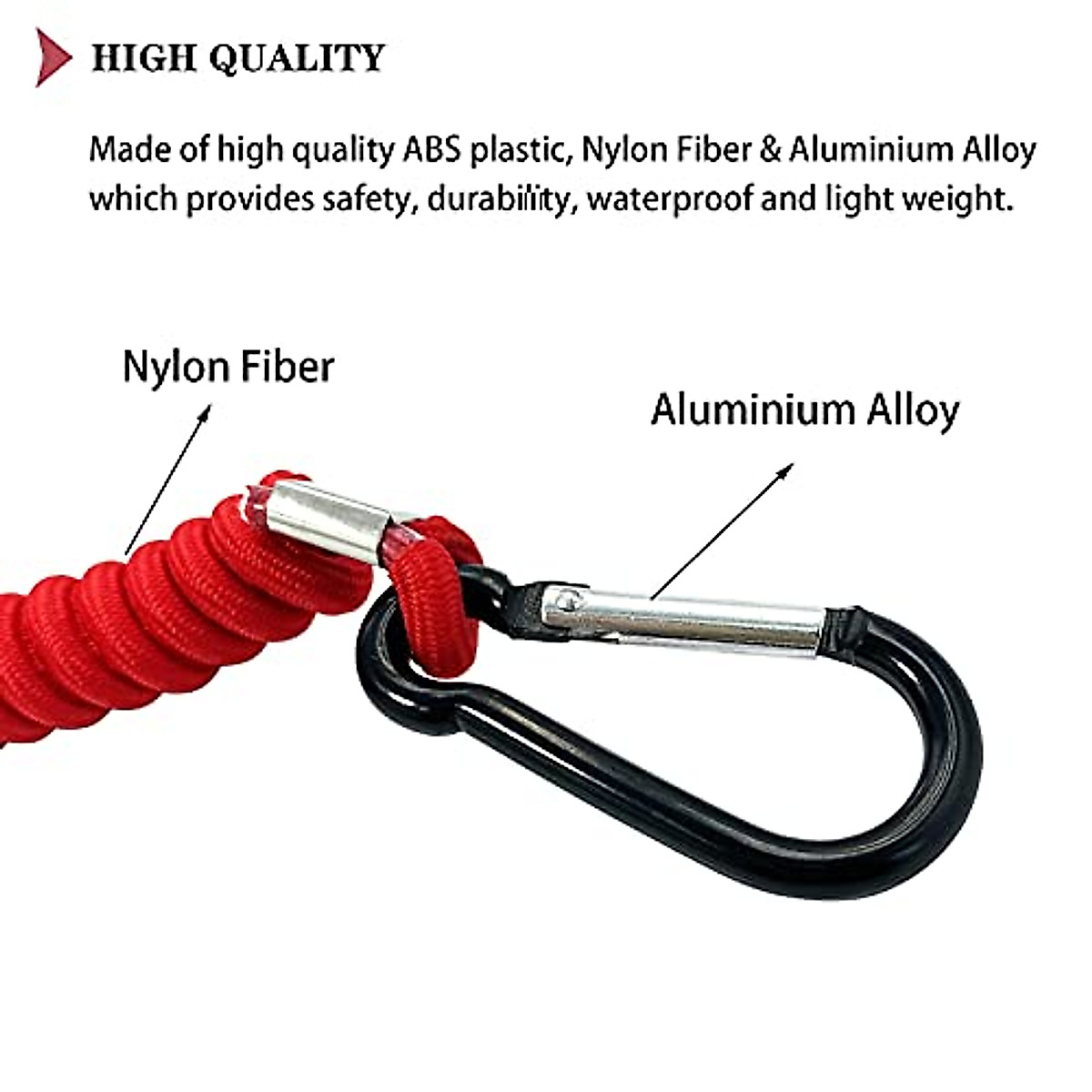 8M0092849 Boat Engine Emergency Stop Switch Safety Lanyard Cord Replacement for Mercury Mercruiser Outboard Motor - 15920T54 15920A54 15920Q54, 39 Inch/100cm Long (New Red)