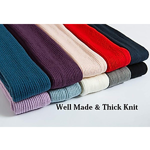 CHUNG Women's Over Knee Thigh High Warm Leg Warmers Stirrup Thermal 80s Long Socks Yoga Ballet Dance-Lavender