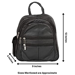 Liberty Leather Carry on Sheep Nappa Leather 10" Mini Backpack Purse I Multi Pocket Casual School Bookbag Daypacks for Women I Lightweight College Office Travel Bag Purse (Small Size)