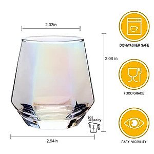 Nuxaoisgel Stemless Wine Glass Set Of 12,Iridescent Glassware For Gift,Modern Rainbow Wine Glass For Serving White Wine, Red Wine, Cocktail, Whiskey, Bourbon, Cool Water CUKBLESS(10 Oz)