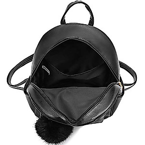 IHAYNER Mini Backpack Purse for Girls Teens Women Purses PU Leather Pom Backpack Shoulder Bag with Charm Tassel