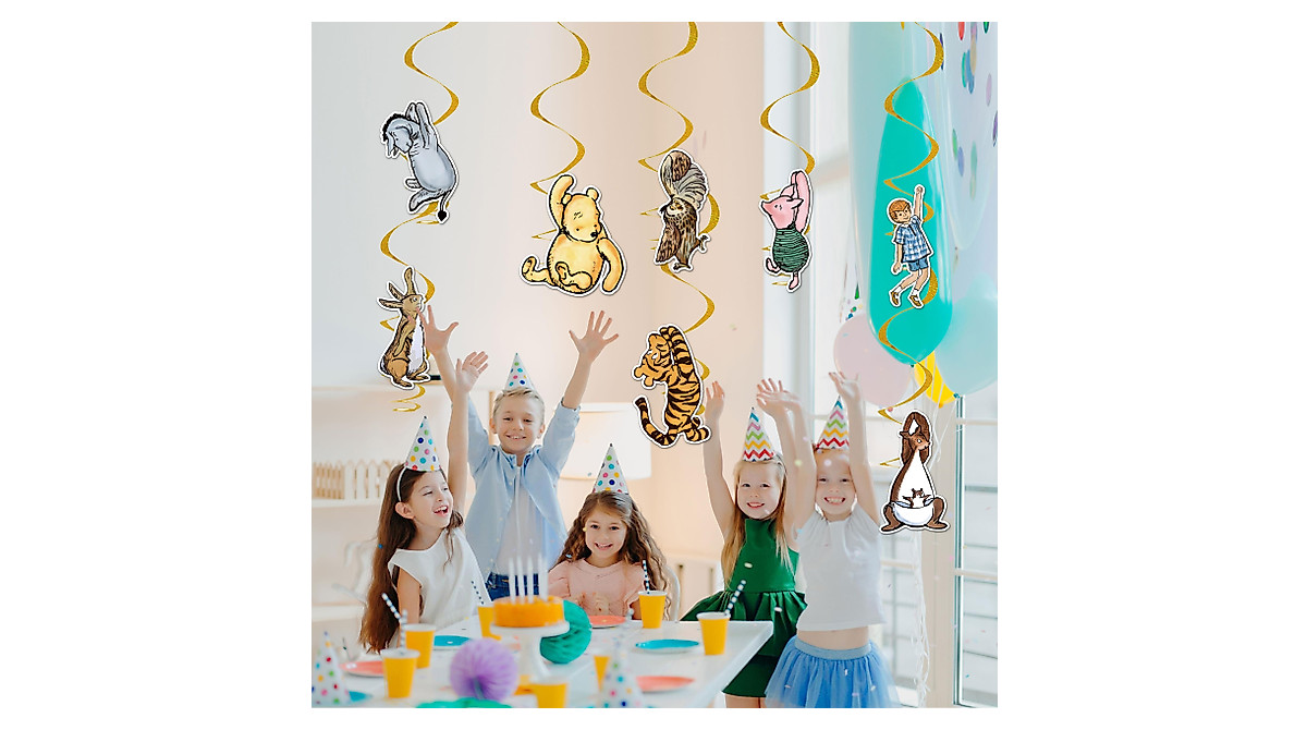 16Pcs Classic Winnie Baby Shower Decorations Swirls for Celebrations
