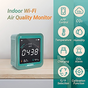 INKBIRD WiFi Indoor Air Quality Monitor, CO2 Detector, Accurate NDIR Sensor, Temperature and Relative Humidity, Indoor CO2 Meter with Data Logger, for Cars, Wine Cellars, Grow Tents, Homes (INK-CO2W).