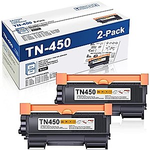 TN-450 TN450 Toner Cartridge Black High Yield Compatible Replacement for Brother TN450 TN420 HL-2240d HL-2270dw HL-2280dw MFC-7360n MFC-7860dw IntelliFax 2840 2940 Printer, TN4502PK Toner