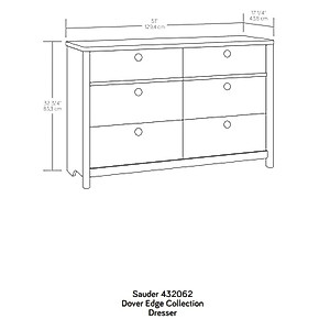 Sauder Dover Edge 6-Drawer Engineered Wood Dresser in Glacier Oak Finish