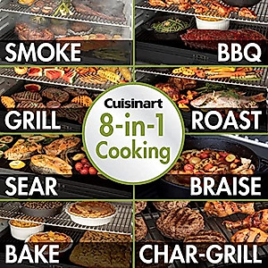Cuisinart CPG-256 Portable Wood Pellet Grill and Smoker, Black and Dark Gray