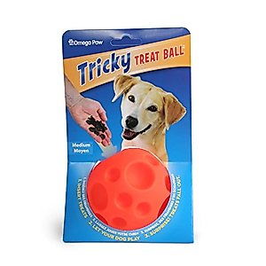 Omega Paw Authentic Tricky Treat Ball - Medium,Orange