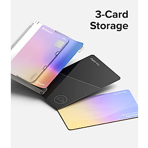 Ringke Side Slot Card Holder for Phone Case, Business Card Holder for Women, Men, ID Credit Card Holder Stick on, Phone Wallet Compatible with iPhone, Galaxy, and Pixel - Clear Mist (2 Pack)