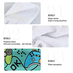 SLHKPNS Cartoon Game Joysticks Kitchen Hanging Hand Towels, Video Gamepad Controllers Absorbent Tie Towel with Loop 2 PCS Kitchen Linen Sets for Bathroom Restroom Home Decor