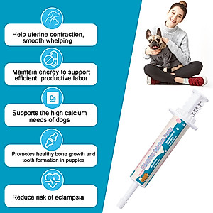 Oral Calcium for Dogs(30 ml Paste), Fast Absorbing Calcium Supplement for Dogs Nursing, Whelping, Calcium Deficiency, Supporting Efficient Labor
