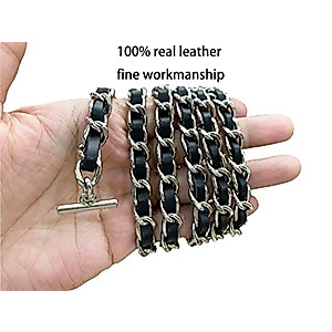 YESIKIMI Conversion Kit Cowhide leather Chain+Insert Change Chanel Flap Card Holder Into A Small Crossbody Purse