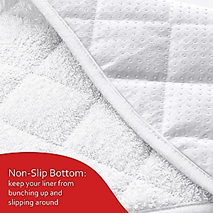 Bamboo Quilted Thicker Changing Pad Liner Waterproof, Fit for Peanut Shaped Changing Pads 3 Pack, Non-Slip Back Design Reusable Pads Machine Washable, White