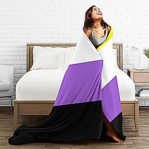 Non-Binary Flag Flannel Fleece Throw Blankets for Bed Sofa Living Room Soft Blanket Warm Cozy Fluffy Throw Plush Blanket