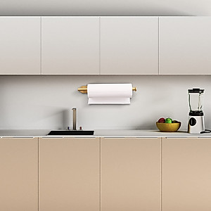 Paper Towel Holder, Self Adhesive Gold Paper Towel Holder Under Cabinet, SUS304 Stainless Steel Wall Mount Paper Towel Holder for Kitchen, Countertop, Cabinet, Bathroom