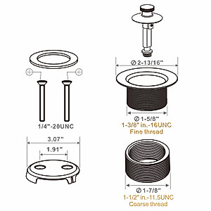 Black Bathtub Tub Drain Conversion Kit Assembly, Wellup Lift and Turn Twist Tub Drain Trim Kit with Two-Hole Overflow Faceplate, Matte Black