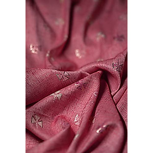 Viscose Rayon Foil Printed Fabric by Yard for Apparel Sewing Craft Upholstery DIY, Width-42" (3-Yards / 108 x 42 inches, Peach 3Y)