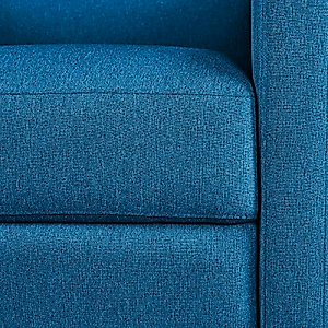 Yaheetech Fabric Recliner Chair Mid-Century Modern Recliner Adjustable Single Recliner Sofa with Thicker Seat Cushion Tufted Upholstered Sofa with Pocket Spring for Living Room Bedroom Blue