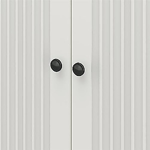 SystemBuild Evolution Kendall Fluted 36" Wide 2 Door Storage Cabinet, White