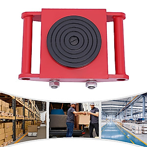 4pcs Machinery Mover, 6T Machinery Skate Dolly, 13200lbs Machinery Moving Skate, Machinery Mover Skate w/ 360° Rotation Cap and 4 Rollers, Heavy Duty Industrial Moving Equipment, Red