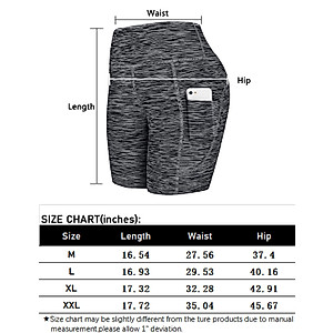 Misyula Style Sports Shorts for Women, Bike Shorts Fashion Compression Stretchy Summer High Waist Elastic Quick Dry Outdoor Athletic Gym Maternity Short Leggings Cycling with Phone Pocket Grey L