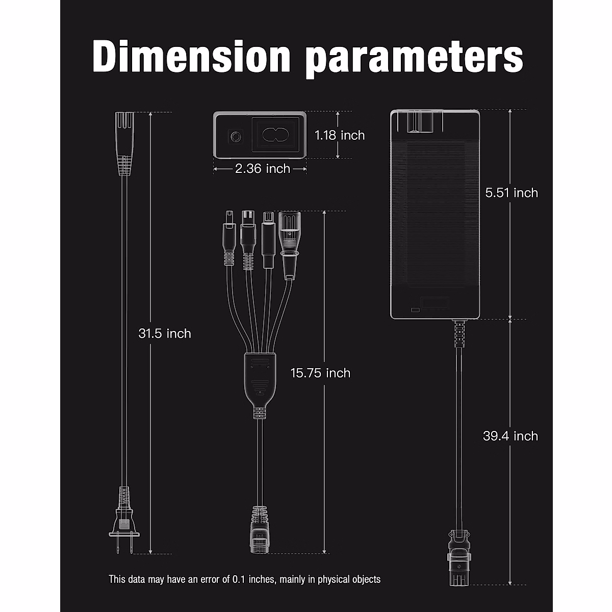 stio Universal Battery Charger for Razor, 29.4V 2A Power Supply 3Prong DC5.5-2.5/2.1 XLR Connector for Wheelchairs, Dirt Quad, Sports Mod 24V Lithium Battery Power Adapter