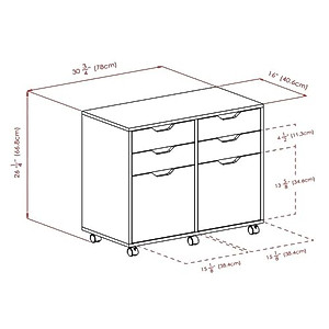 Winsome Halifax Storage Mobile Cabinets, 2 Doors, 4 Drawers, for Home Office, Black
