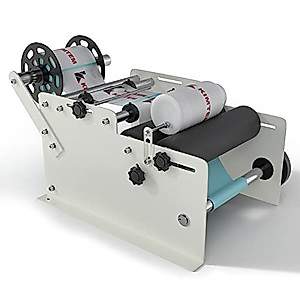 KIMTEM Manual Round Labeling Machine, Bottle Label Applicator for Round Bottles White