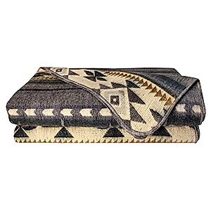 ALPAKITAS Blanket Throw | Large, Beautiful, Warm, Variegated | 90 x 75 inches | Ultra-Soft, Hypoallergenic and Breathable | Non-Itchy or Scratchy Fabric (Ancestral Design Light Gray)