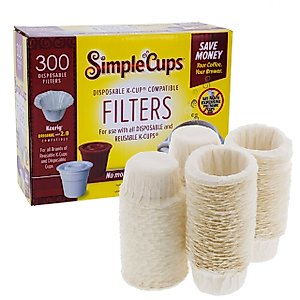 Disposable Paper Coffee Filters 300 count - Compatible with Keurig, K-Cup machines & other Single Serve Coffee Brewer Reusable K Cups - Use Your Own Coffee & Make Your Own Pods - Works with All Brands