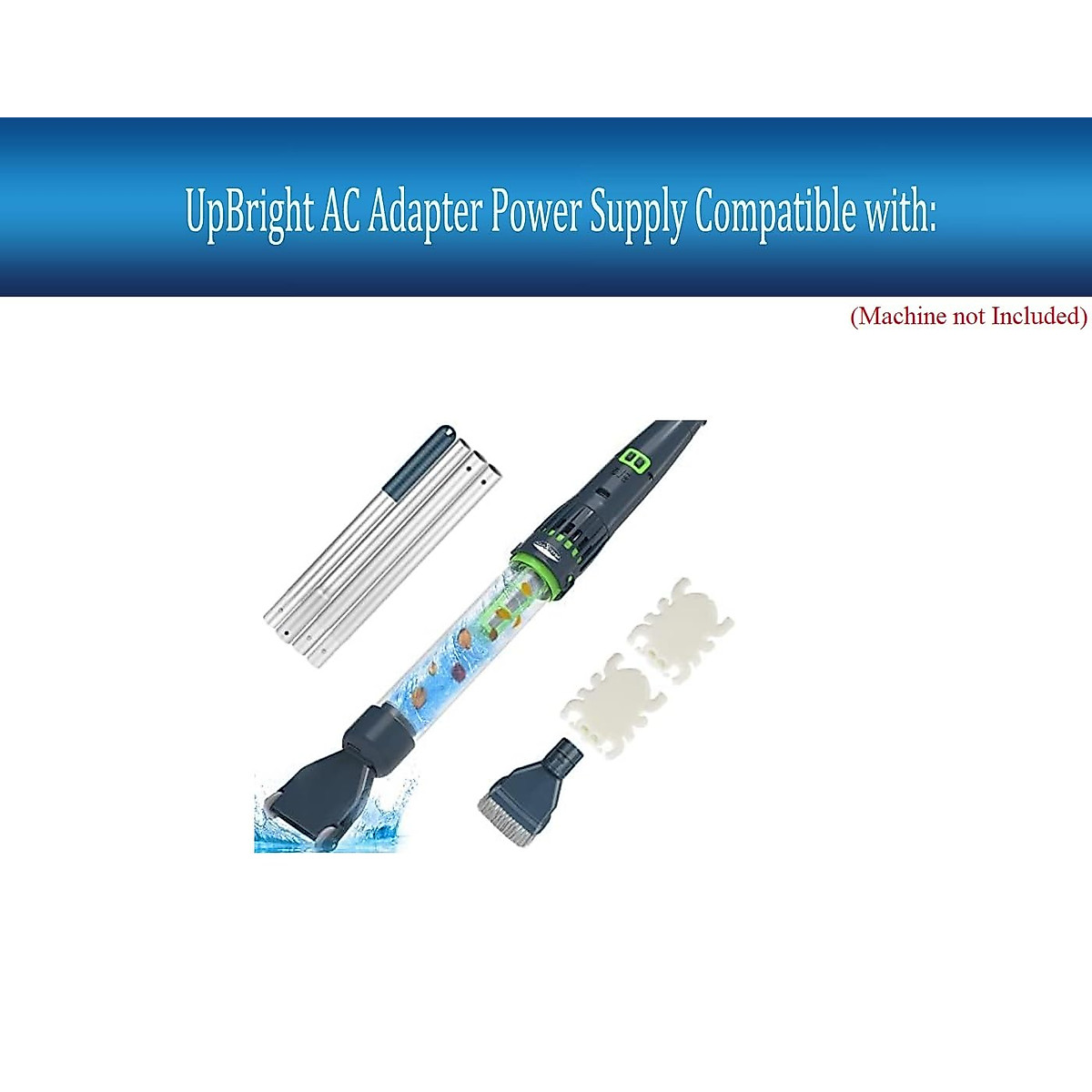 UpBright 2-Prong 5V AC/DC Adapter Compatible with AQUAFYSH Model AQ10 Pro Max AQ10Pro AQ10Max 3.7V 3350mAh 12.06Wh Li-ion Battery Rechargeable Spa Hot Tub Vacuum Cleaner AQUA FYSH 1A Power Supply Cord