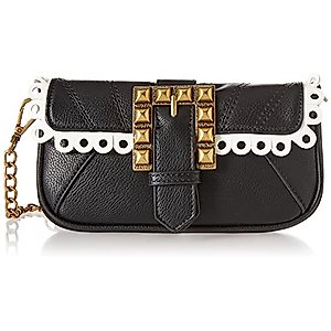 Betsey Johnson Buckle Up Convertible Clutch, Black