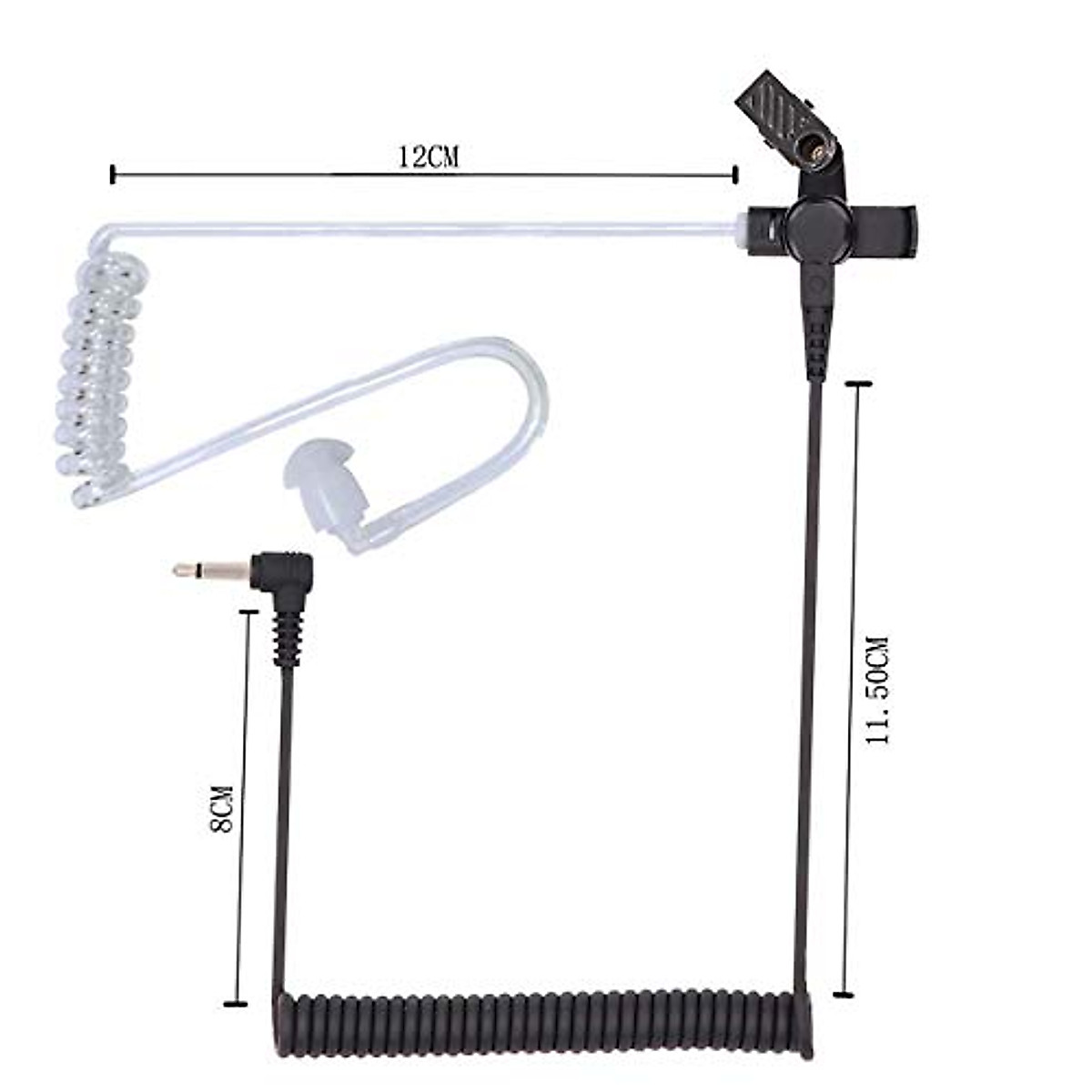 WLFYS WF007 3.5mm Listen Only Law Enforcement Two Way Acoustic Tube Police Radio Earpiece,1 Pin Surveillance Walkie Talkie Transceivers Ear Bud Receiver Speaker Headset