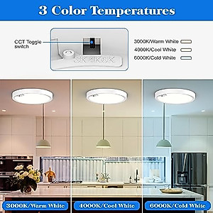 KEPLUG Motion Sensor Ceiling Light, LED Flush Mount Ceiling Light Fixture 18W/1600LM, Motion Sensor Light Indoor for Stair Closet Porch Hallway Laundry, Time Dimmable Ceiling Lights 3000k/4000k/6000k