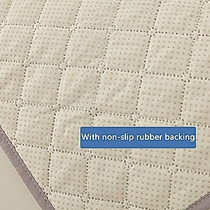 KOFOT Recliner Armrest Cover, 3 Pieces Armrest Cover with Side Pocket Recliner Chair Arm Covers Quilted Headrest Cover Furniture Protector -H