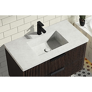 ARI KITCHEN & BATH San Diego 36" Floating Bathroom Vanity Walnut
