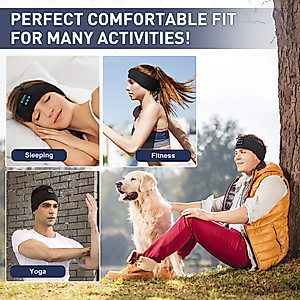 Navly Sleep Headphones Bluetooth Headband, Wireless Headband Headphones Headsets with Thin Speakers, Sleep Earbuds, Sleeping Headphones for Workout Running Yoga Sports Gift for Men Women