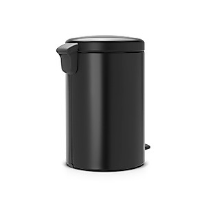 Brabantia 114106 Step Trash Can, 5.3 gallon, Matt Black