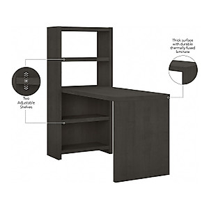 Bush Business Furniture Echo 56W Bookcase Desk in Charcoal Maple