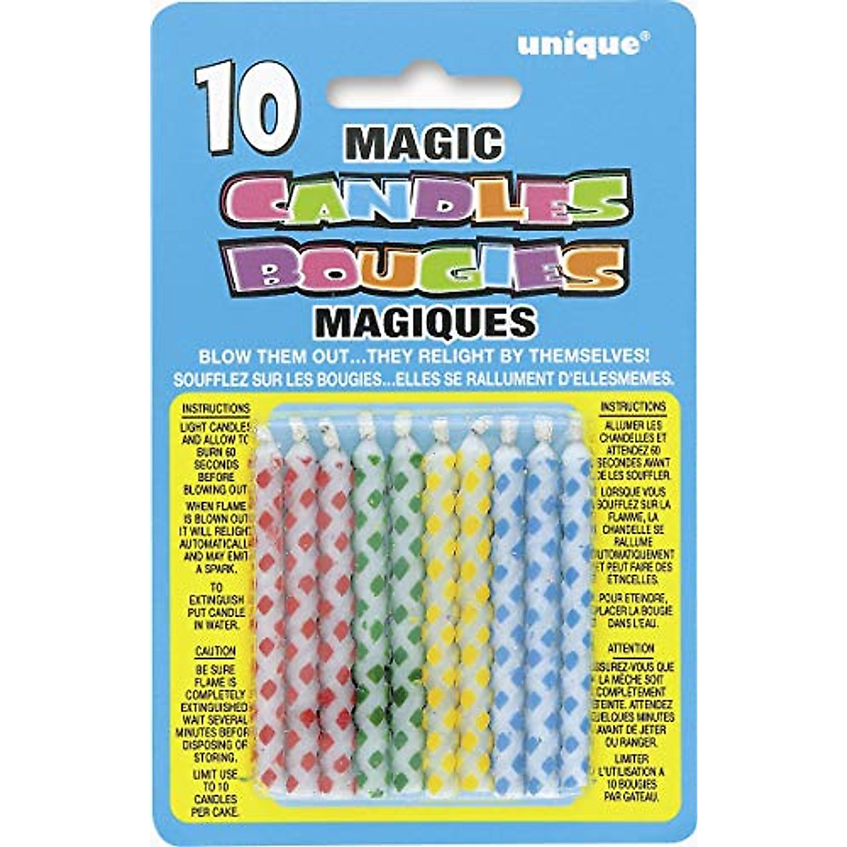Unique Magic Relighting, 2.5", Diamond Dot Trick Candles