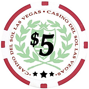 DA VINCI Set of of 750 Casino Del Sol 11.5 Gram Poker Chips with Case, Cards, Dealer Buttons and 2 Cut Cards